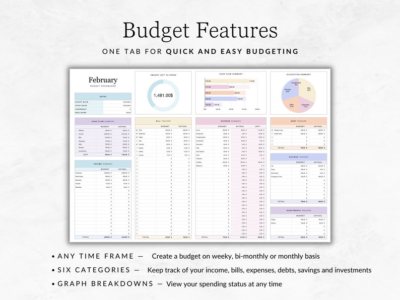 Apple Numbers Budget Template for Mac, iPad and Iphone, Income and ...