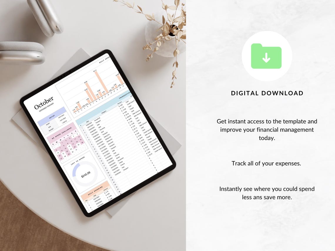 Apple Numbers Expenses Tracker for Mac, iPad and Iphone, Expense ...