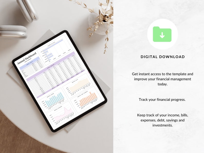 Apple Numbers Annual Budget Template for Mac, iPad and Iphone, Income ...