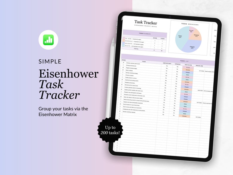 Decision Matrix Apple Numbers, Task Priority Tracker, Task Management ...