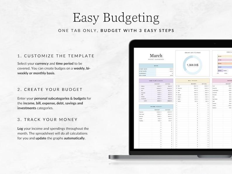 Apple Numbers Budget Template for Mac, iPad and Iphone, Income and ...
