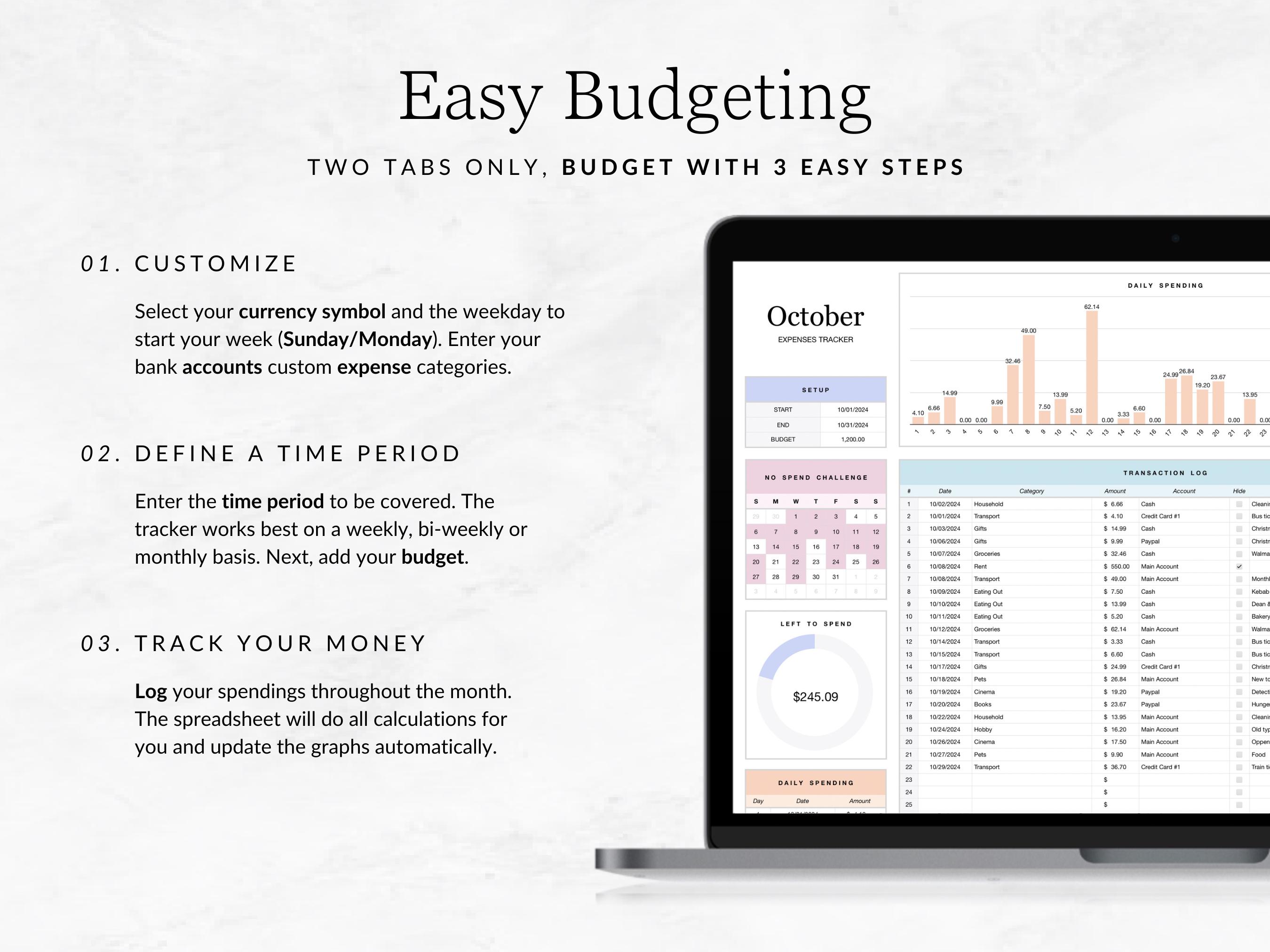 Apple Numbers Expenses Tracker for Mac, iPad and Iphone, Expense ...