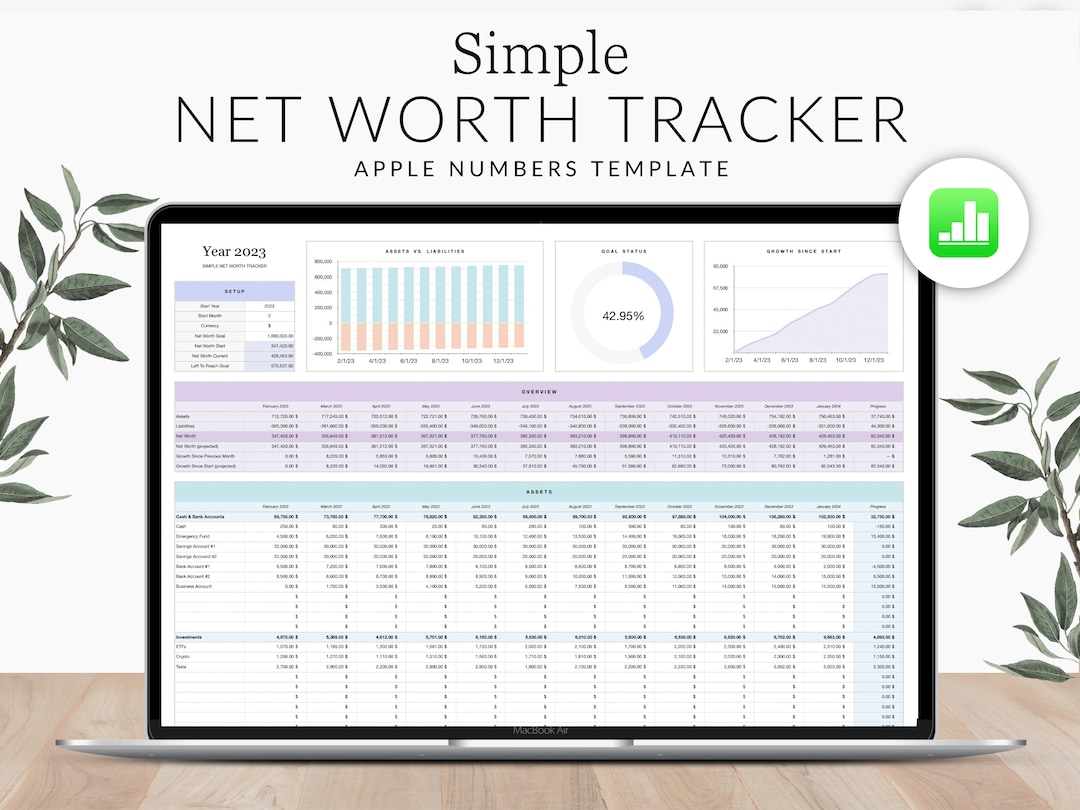 Simple Wealth Tracker Apple Numbers ENGLISH, Wealth Planner, Income ...