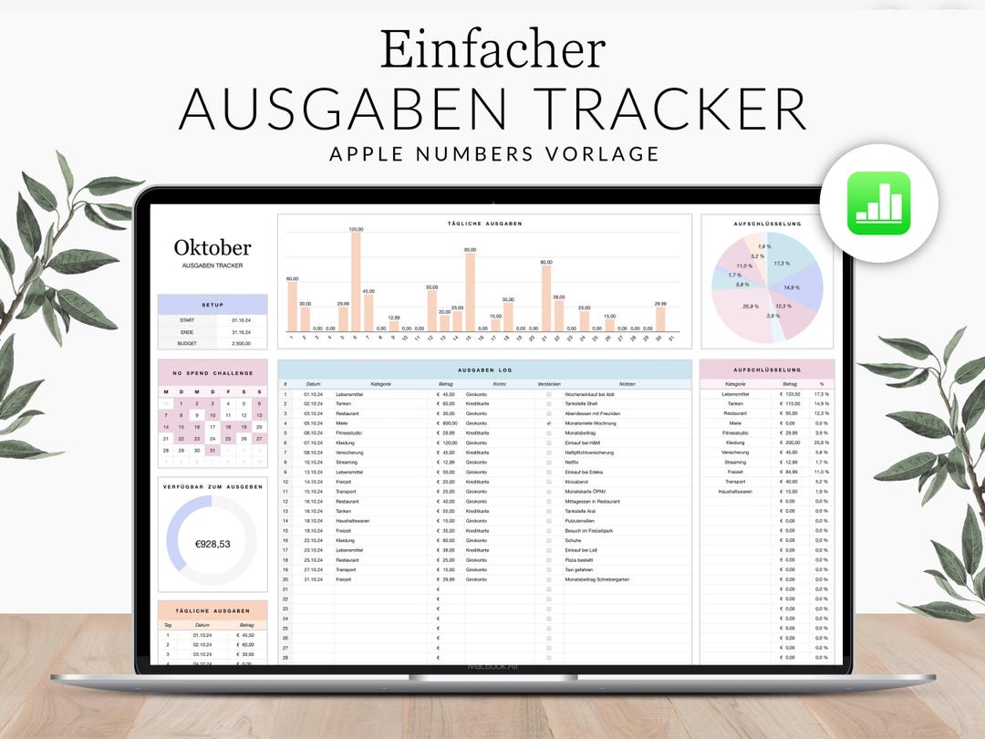 Apple Numbers Expenses Tracker for Mac, iPad and Iphone, Expense ...
