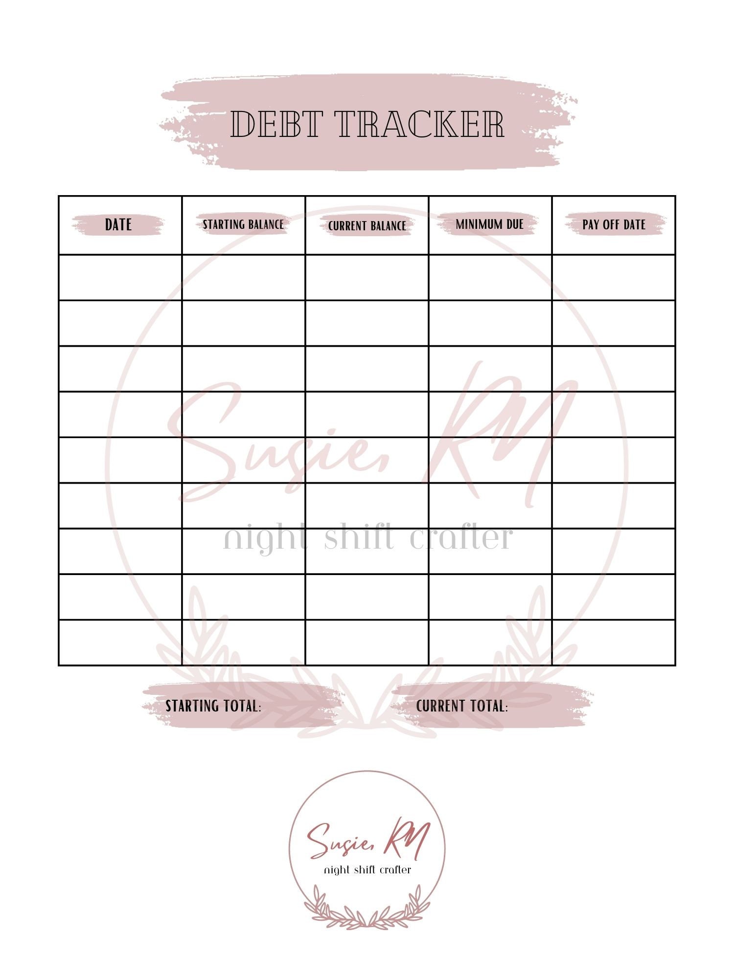 Debt Payoff | Debt Tracker | Debt Worksheet | Sinking Funds | Digital ...