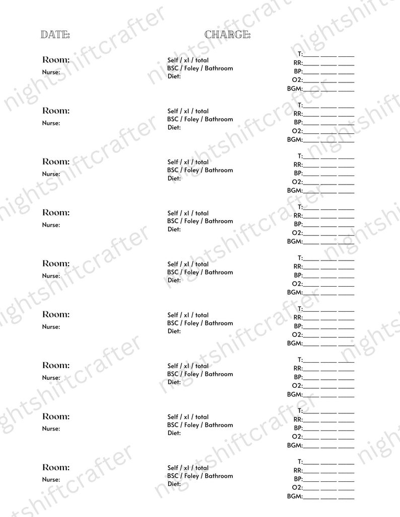 CNA / PCT Report Sheet Digital Download - Etsy