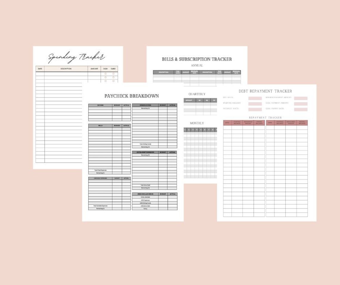 12 Month Undated Budget Planner Finance Planner Money Tracker Budget ...
