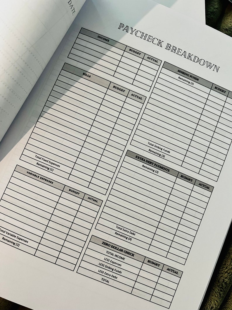 12 Month Undated Budget Planner Finance Planner Money Tracker Budget ...