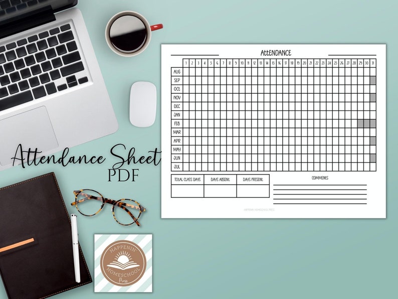 Printable Homeschool Attendance Tracker Form - Etsy