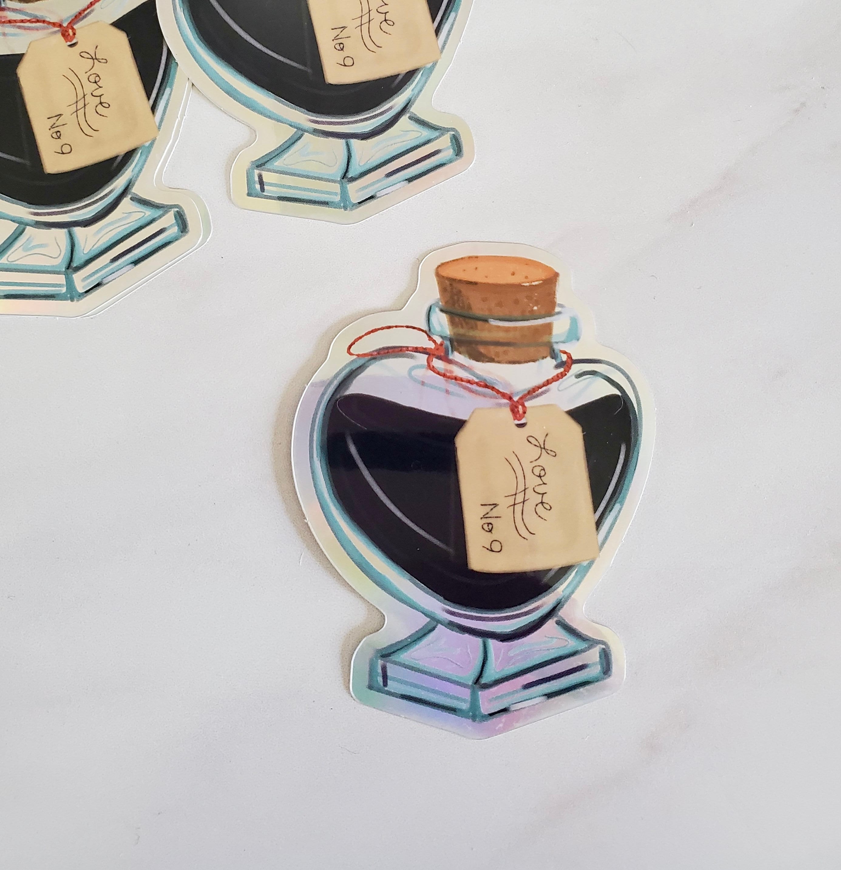 Love Potion Holographic Vinyl Sticker - Etsy