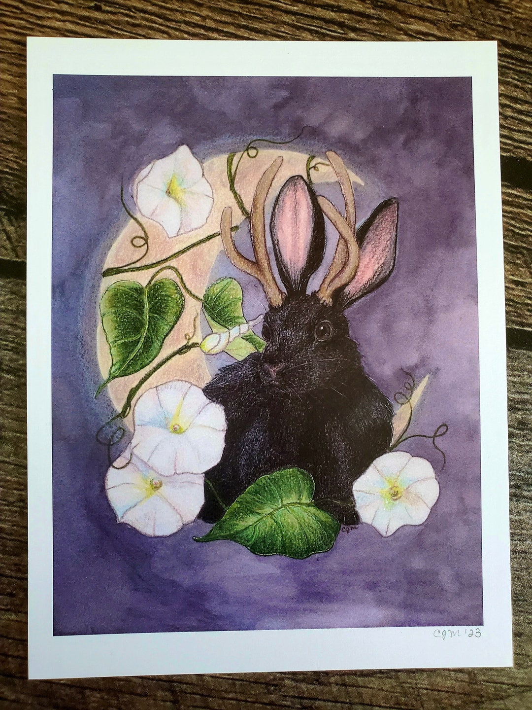 Moonflower Jackalope Fine Art Print - Etsy