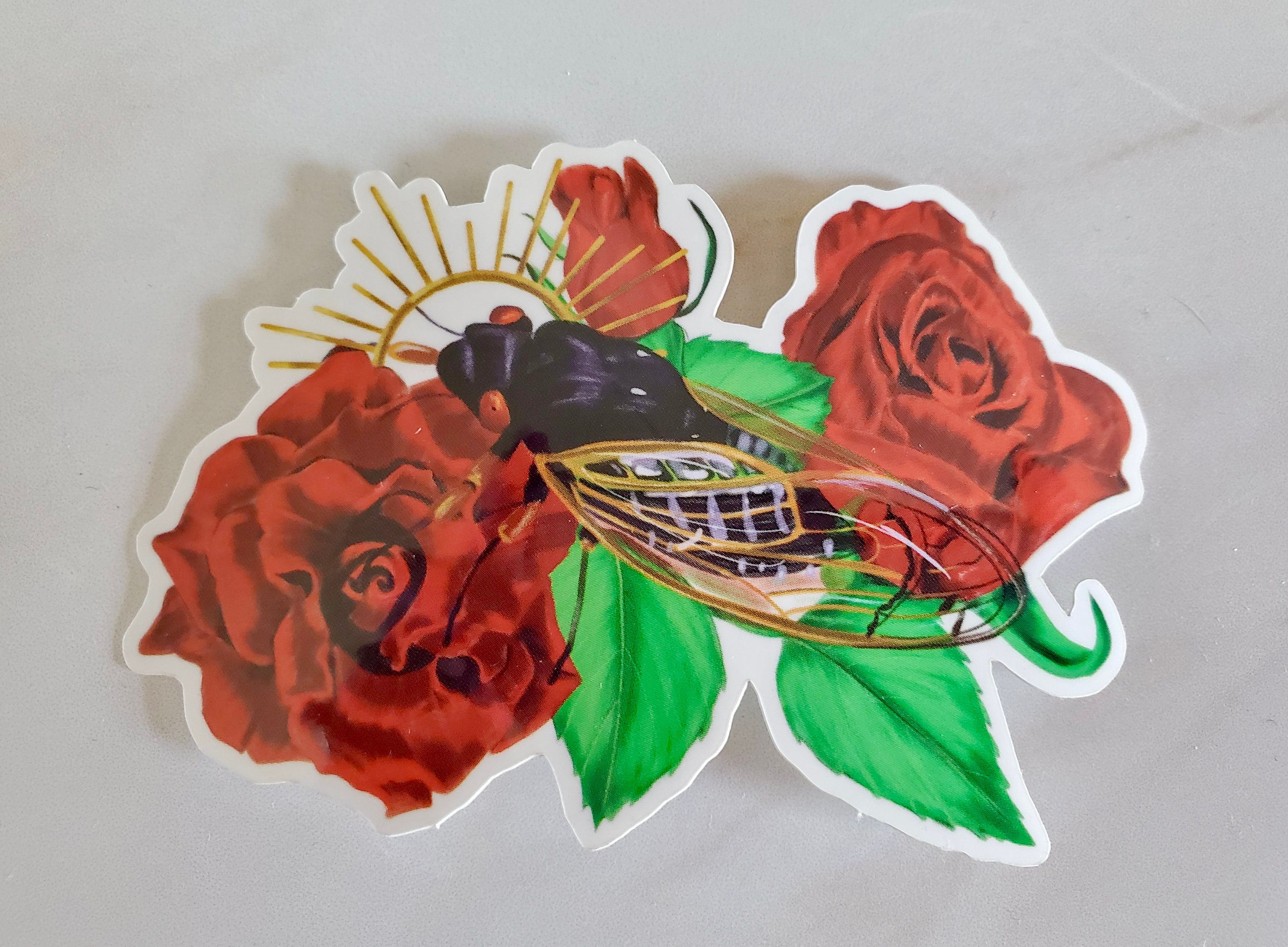 Cicada Nouveau Vinyl Sticker - Etsy