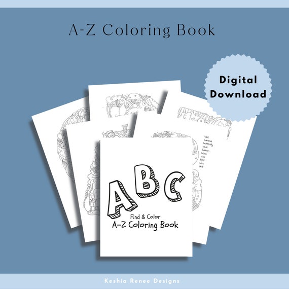 ABC Coloring Book Printable A-Z Find and Color Homeschool - Etsy