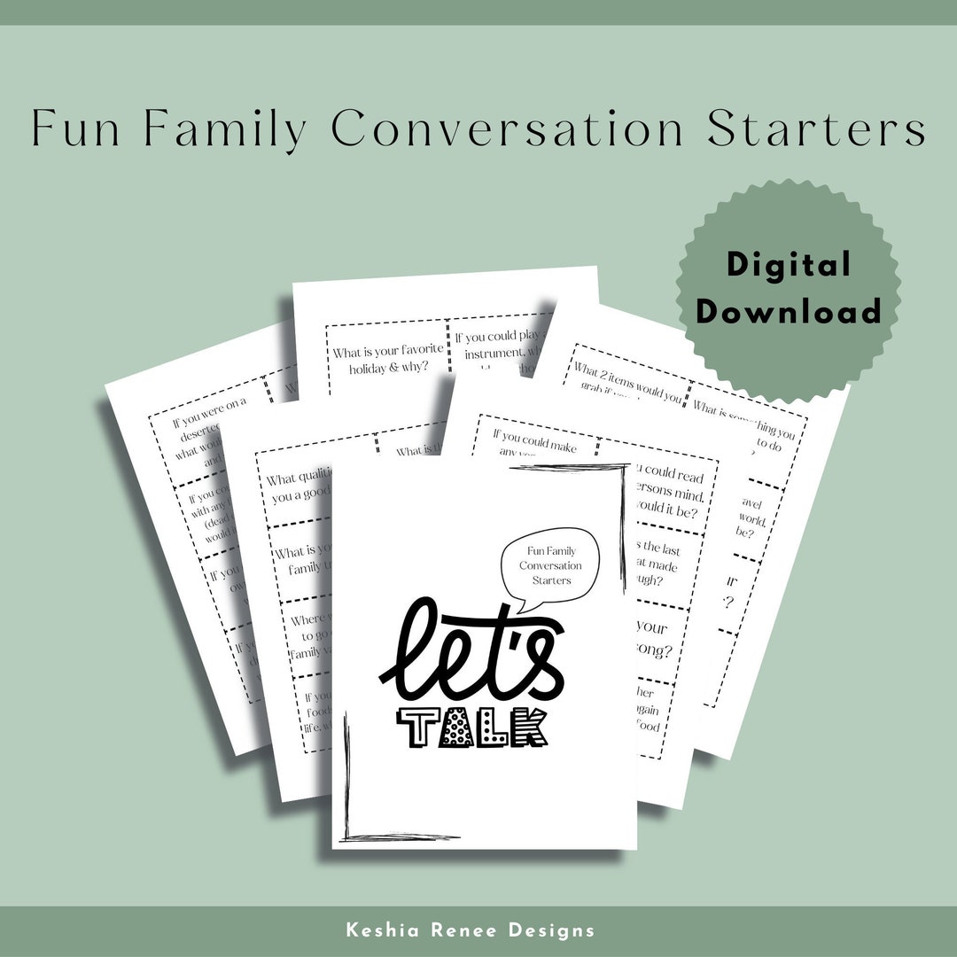 80+ Fun Family Conversation Starters | Icebreaker Discussion Game ...