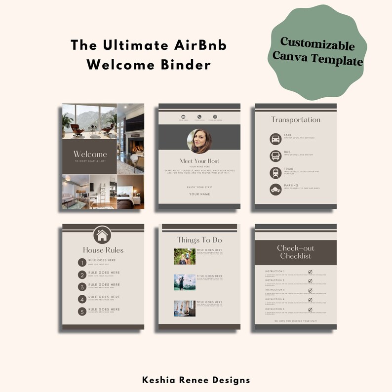 Airbnb Welcome Book Canva Template, Editable Airbnb Signs, House Host ...