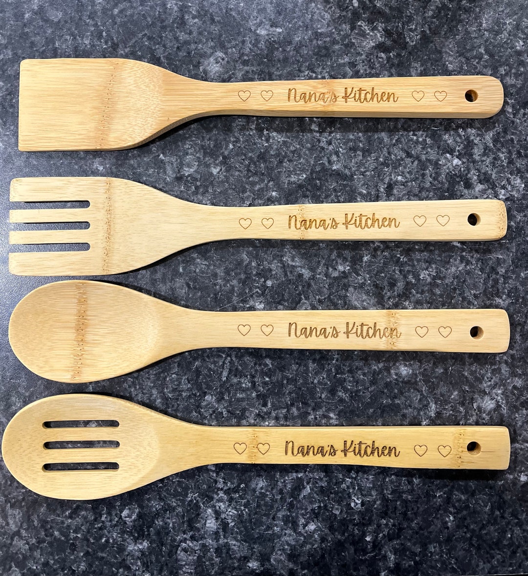 Personalized Bamboo Wooden Utensils - Etsy