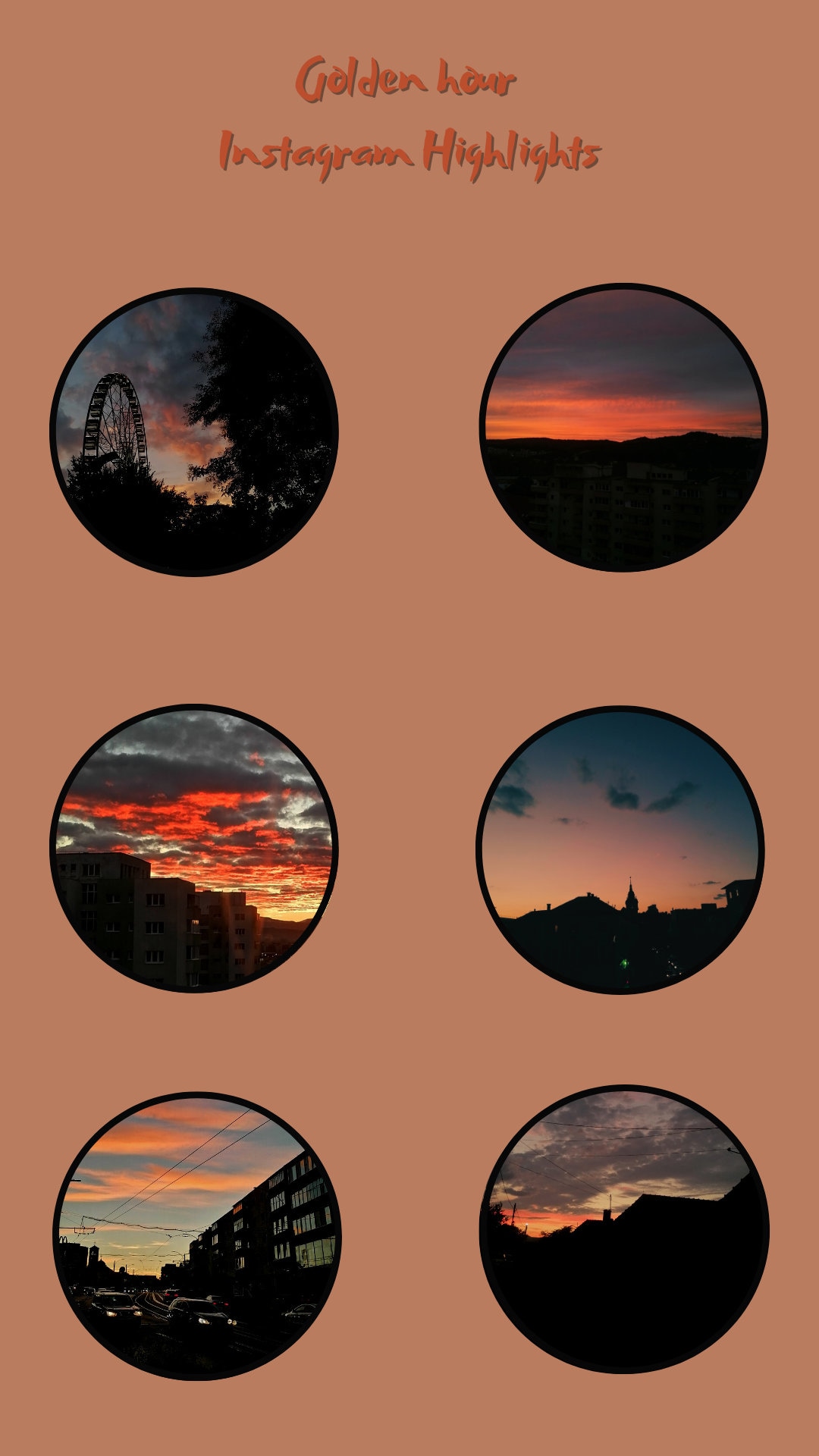 Golden Hour Instagram Highlights Cover Templates - Etsy