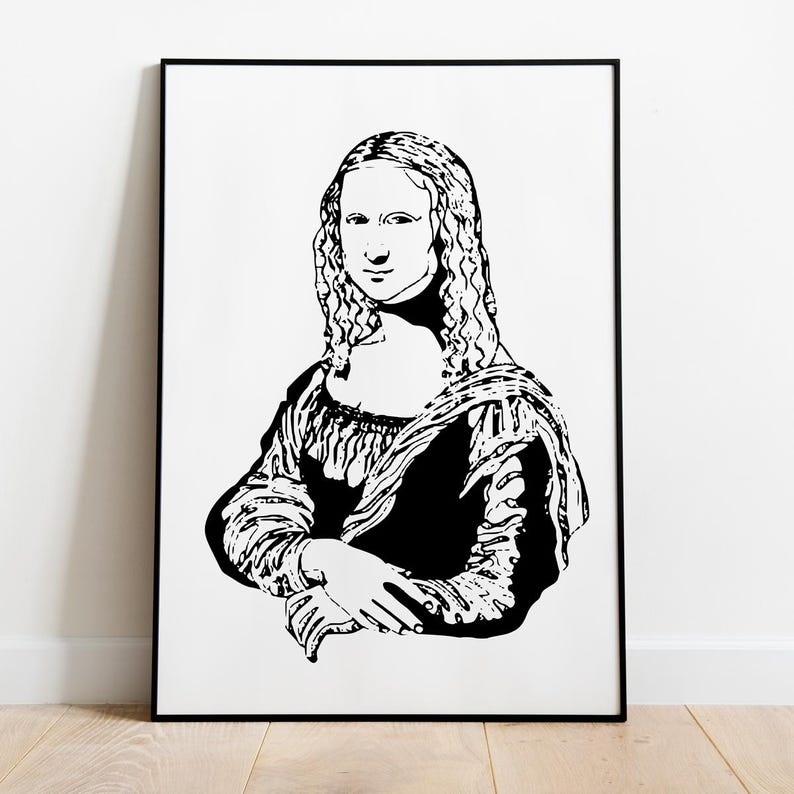 Mona Lisa, Svg File, Png File, Dxf File, Eps File, Pdf File, Svg ...