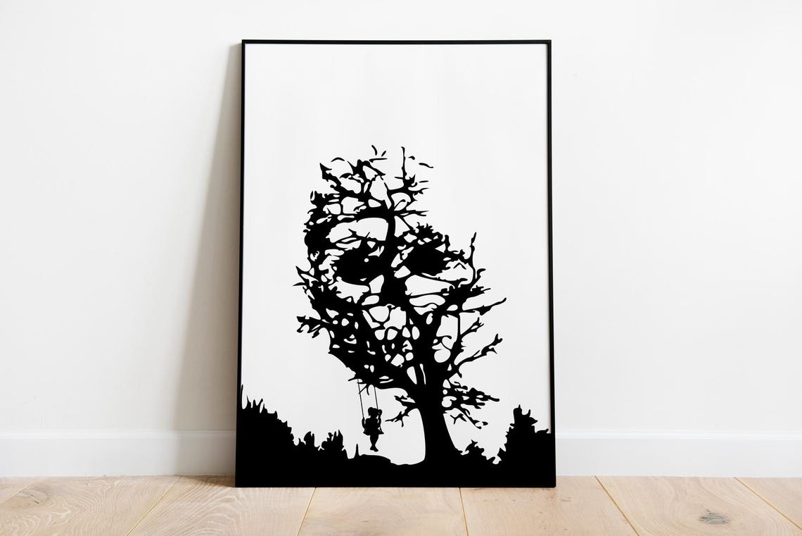 Tree Skull Swing, Svg File, Png File, Dxf File, Eps File, Pdf File, Svg ...