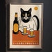 Japanese Cat Beer Poster: Whimsical Home Bar Art - Etsy
