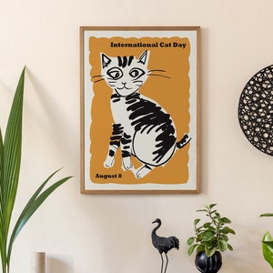 International Cat Day Poster Cute and Artsy Decor and Gift - Etsy