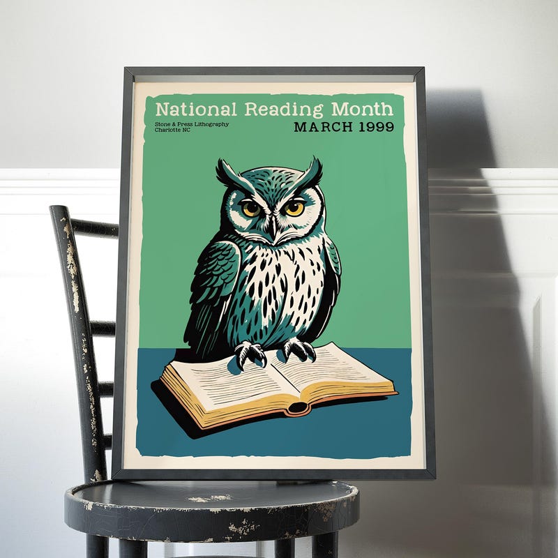 National Reading Month Posters - Etsy