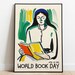 Vintage BOOK READING POSTER Library Cat Books Lover Teacher Gift Idea ...