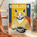 Bonjour Cat Poster Vibrant French-inspired Artwork With Stylish Cat ...