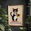Vintage BOOK READING POSTER Library Cat Books Lover Teacher Gift Idea ...