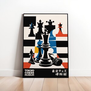 Tokyo Chess Museum Poster - Iconic Chess Pieces Artwork, Collectible ...