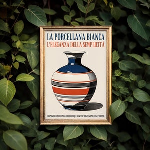 Italian Porcelain Advertisement Poster Print, Mid Century Modern La ...