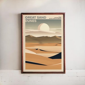 GREAT SAND DUNES Poster - National Park Retro Travel Wall Art Prints ...
