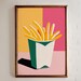 French Fries Art Print, Contemporary Food Poster, Minimalist and ...