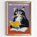 Cool Cats Read Books POSTER - Whimsical Wall Art, Vibrant Literary ...