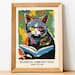 Reading Quote Poster Open a Book Grow Your Mind Owl Giclee Linocut Art ...
