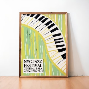 NYC Central Park Jazz Festival POSTER - Street Art - Music Concert Art Print Giclee Reproduction ...