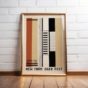 1999 New York Jazz Fest Poster, Central Park Event, Abstract Piano Art, Collectible Music ...