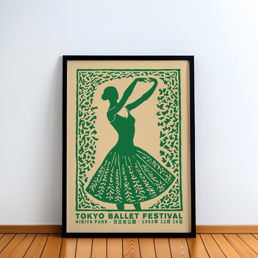 Tokyo Ballet Festival 1993 Poster, Elegant Ballerina Silhouette, Hibiya ...