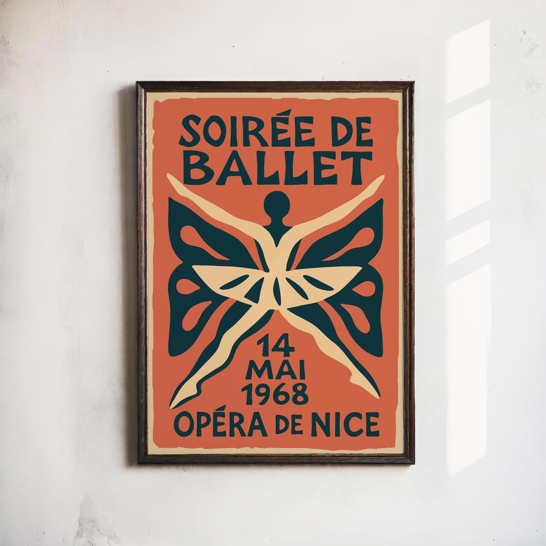 French Ballet Poster Reprint – Opéra De Nice 1968 – Retro Dance Wall ...