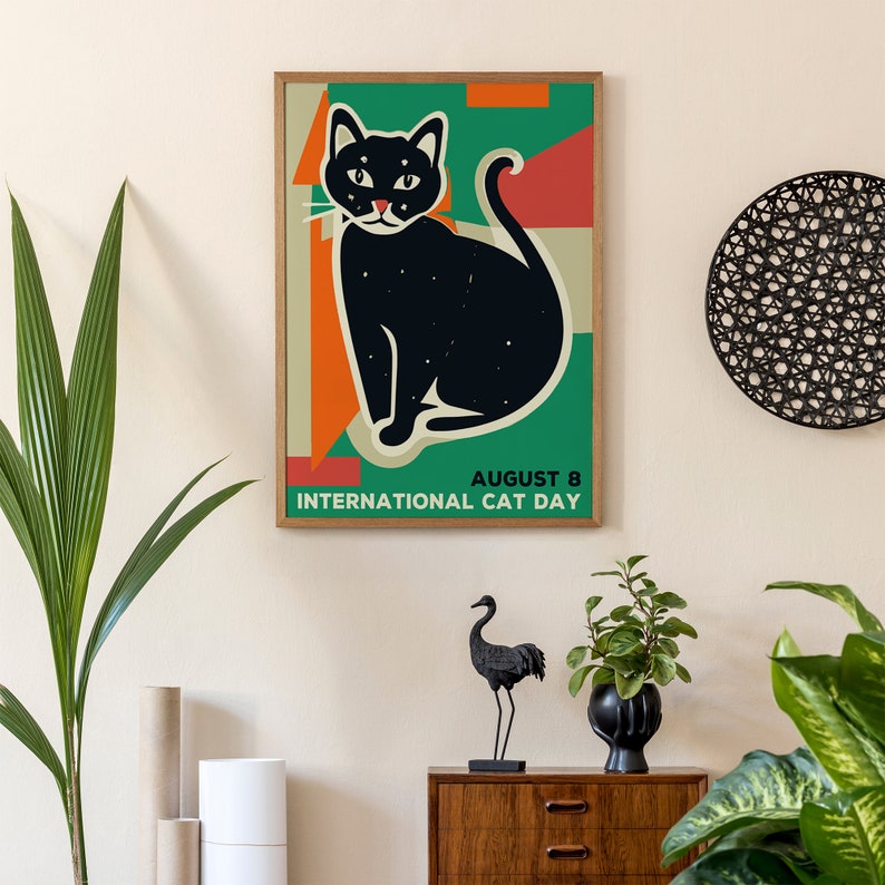 International Cat Day Poster Original Poster Print - Etsy