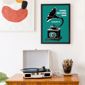 Retro Vinyl Record Day Poster – Vintage Phonograph Design, Music Lovers ...