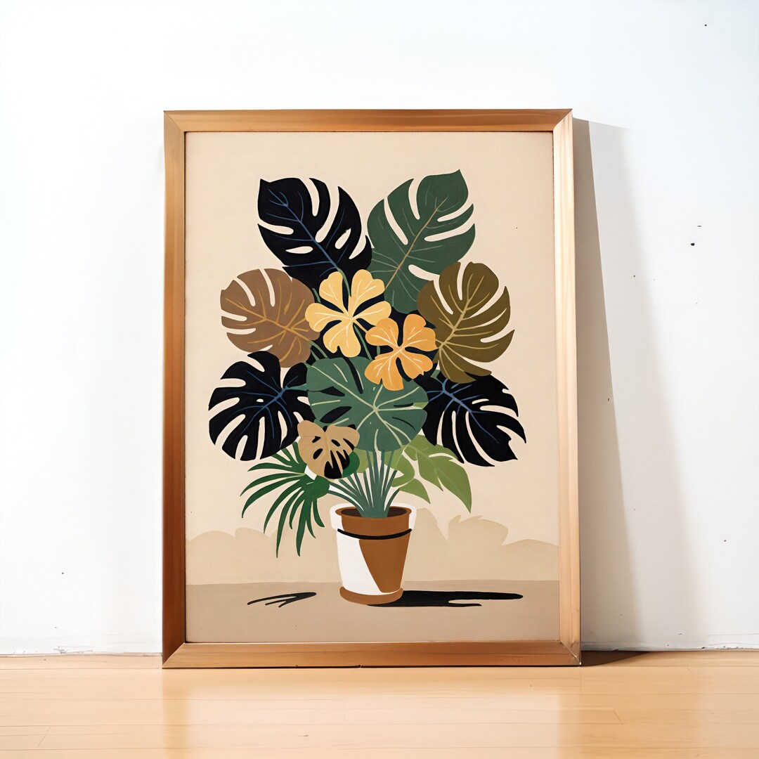 MONSTERA BOUQUET POSTER | Boho Wall Art Prints | Farmhouse Decor Ideas ...