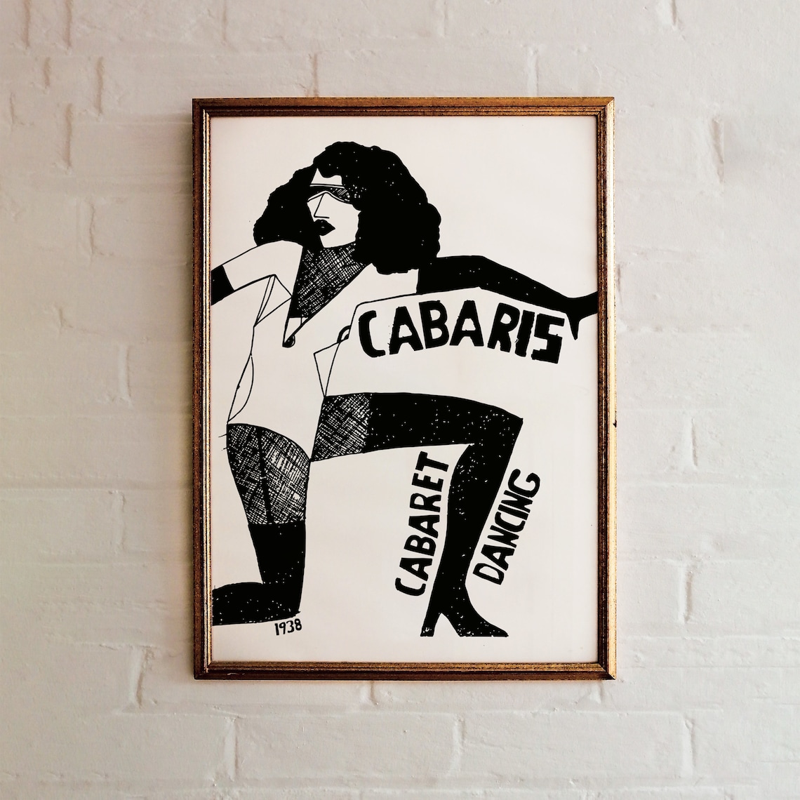 Vintage Cabaret Poster CABARIS Black and White Retro Wall - Etsy Canada