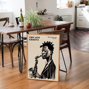 CHICAGO GROOVE Poster | Jazz Festival Wall Art Print Music Art Prints ...