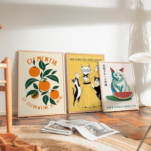 Vintage Italian Clementine Poster - Retro Fruit Wall Art Print - Rustic ...