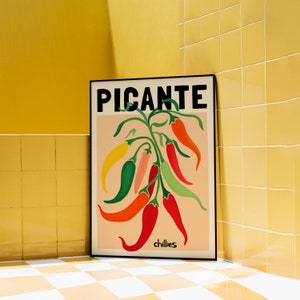 PICANTE - Chili Peppers POSTER - Vegetable Poster • Hot Paprika Cozy ...