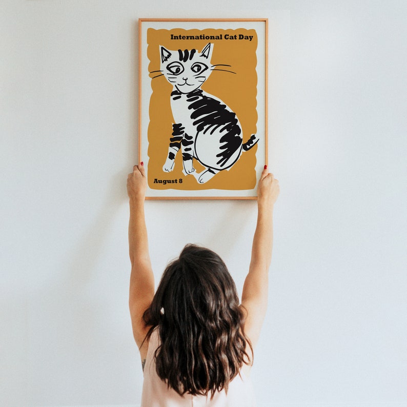 International Cat Day Poster Cute and Artsy Decor and Gift - Etsy