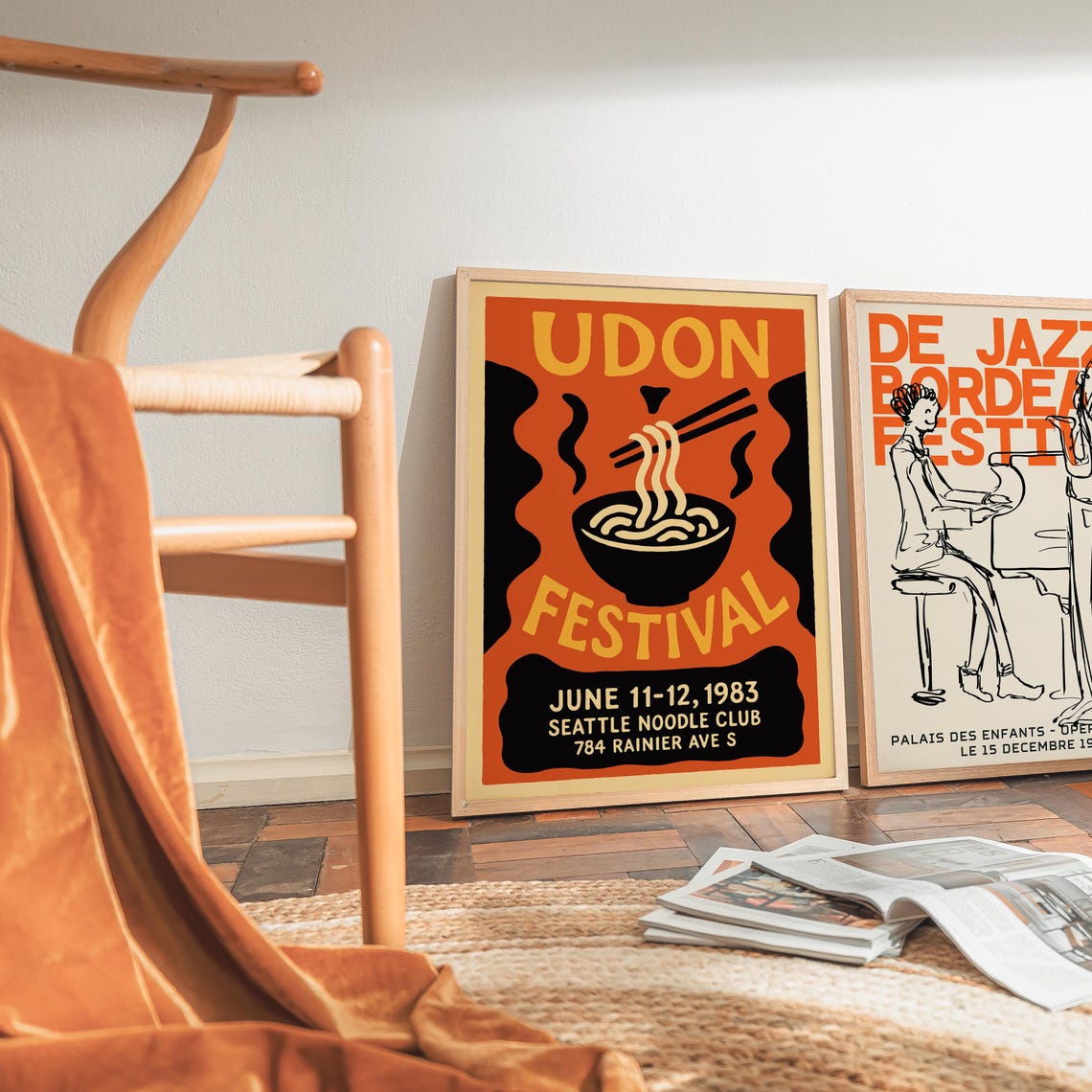 Udon Festival Poster: Retro Japanese Noodle Art, Kitchen Decor - Etsy