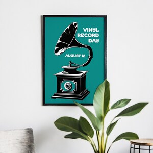 Retro Vinyl Record Day Poster – Vintage Phonograph Design, Music Lovers ...