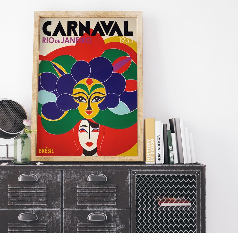Retro Carnival Poster Rio De Janeiro Brazil Rio Gift - Etsy